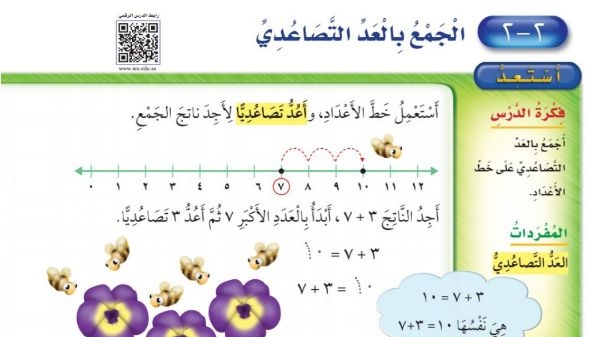 شرح درس الجمع بالعد التصاعدي ثاني ابتدائي موقع منهجي
